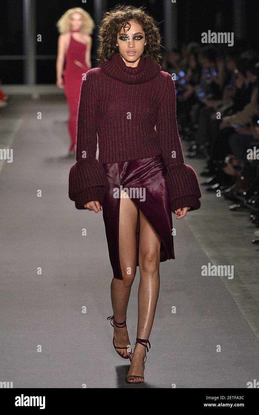Model Alanna Arrington walks on the runway during the Brandon Maxwell ...