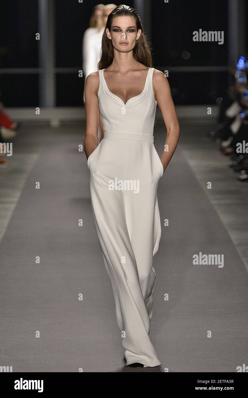 Model Ophelie Guillermand walks on the runway during the Brandon ...