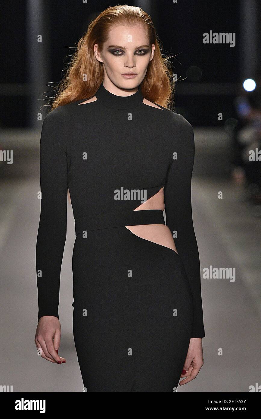 Model Alexina Graham walks on the runway during the Brandon Maxwell ...