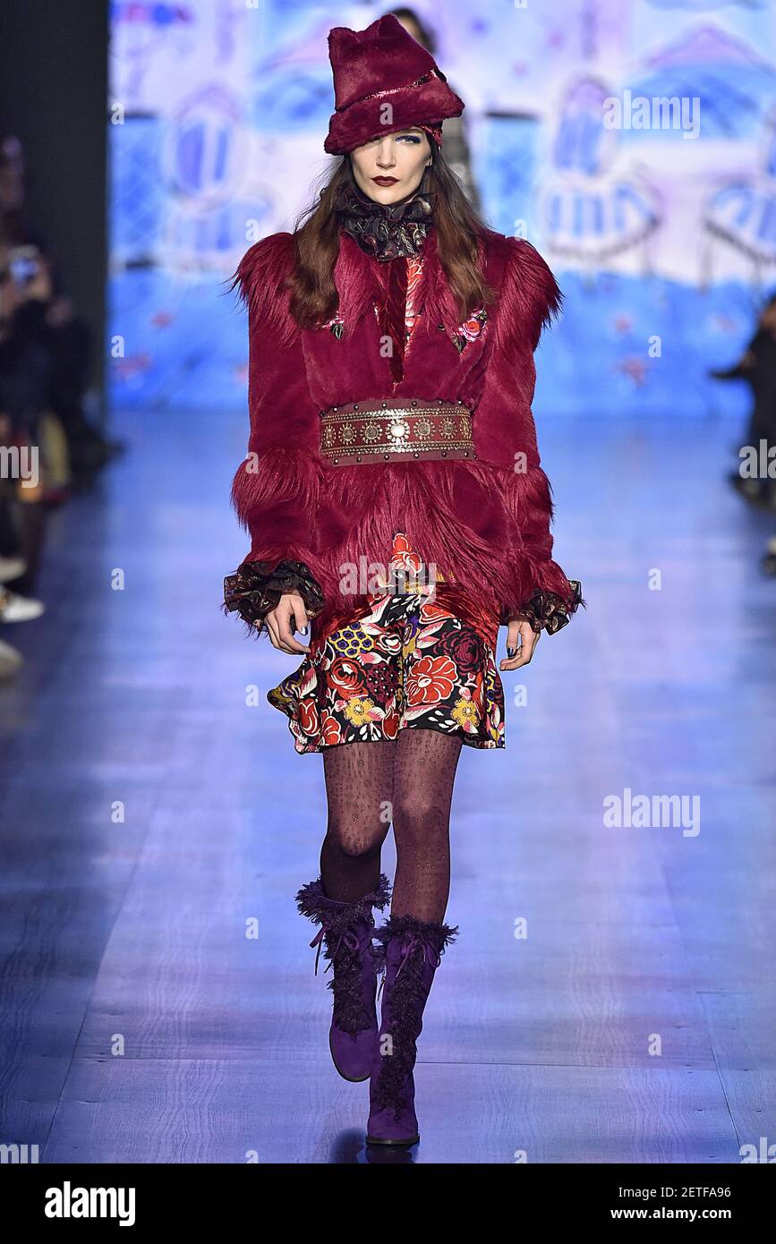 Model Janice Alida walks on the runway during the Anna Sui Fashion Show ...
