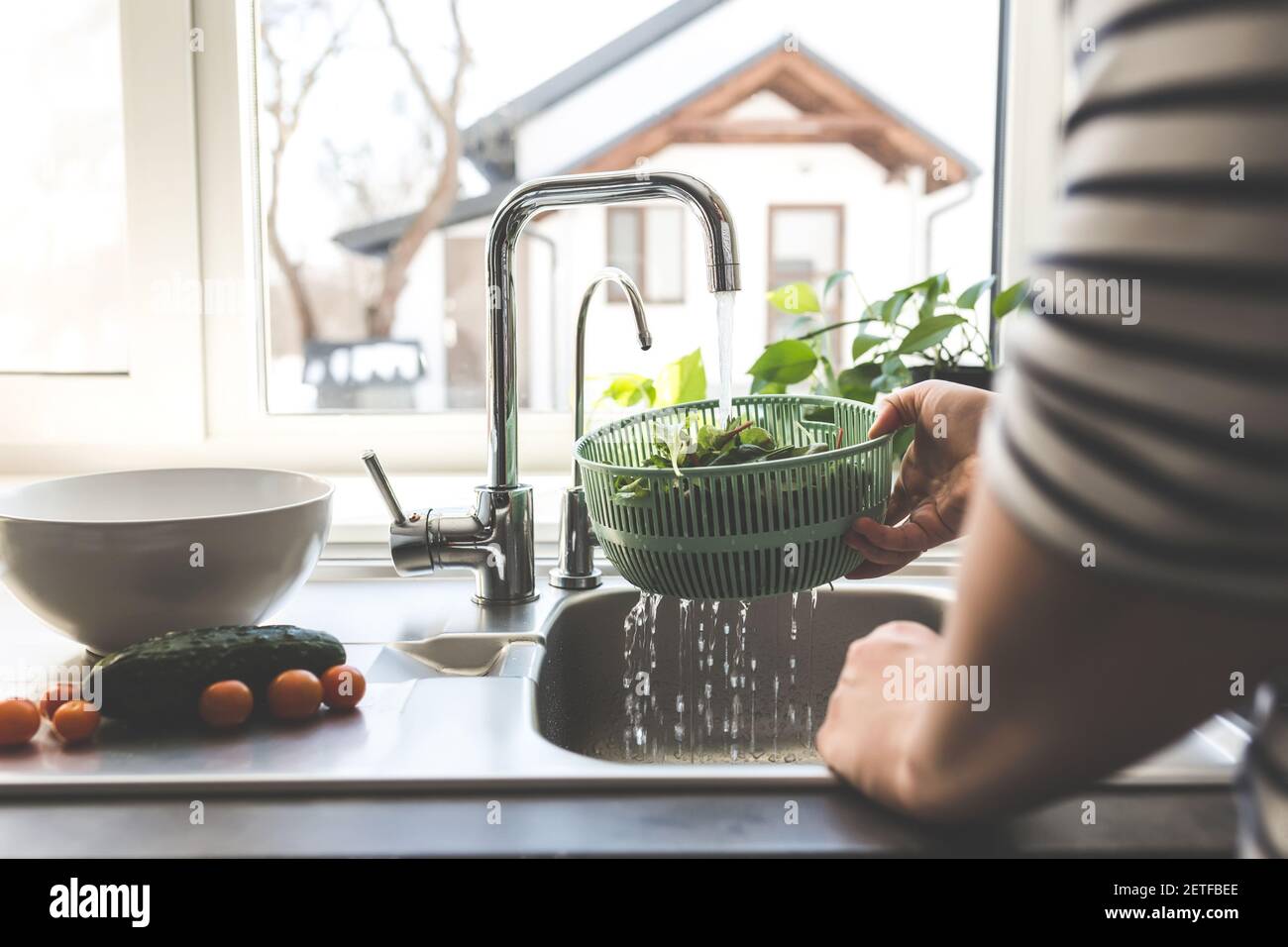 Wash vegetables female hands hi-res stock photography and images - Alamy