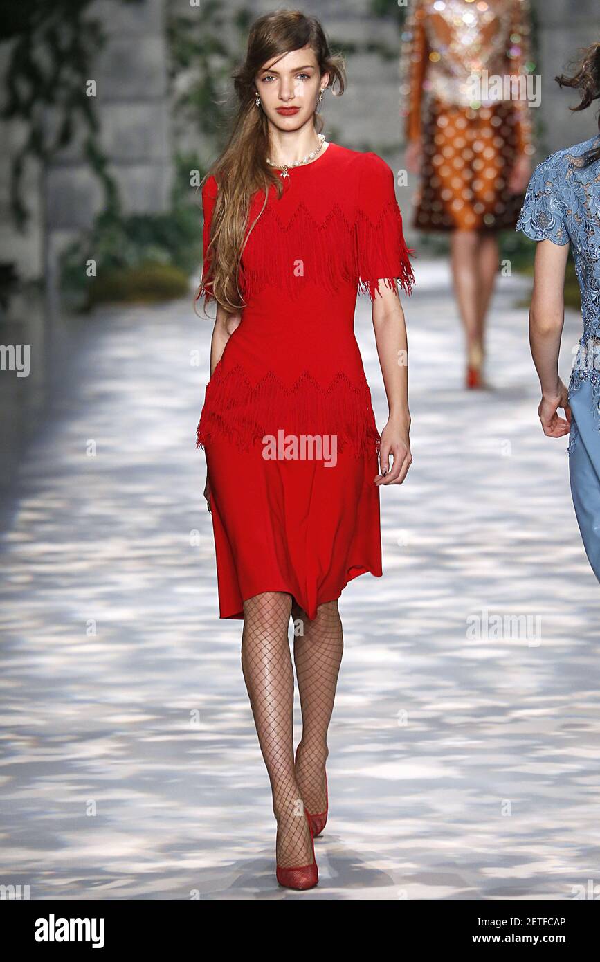 Model walks on the runway during the Jenny Packham Fashion Show at FW17 ...