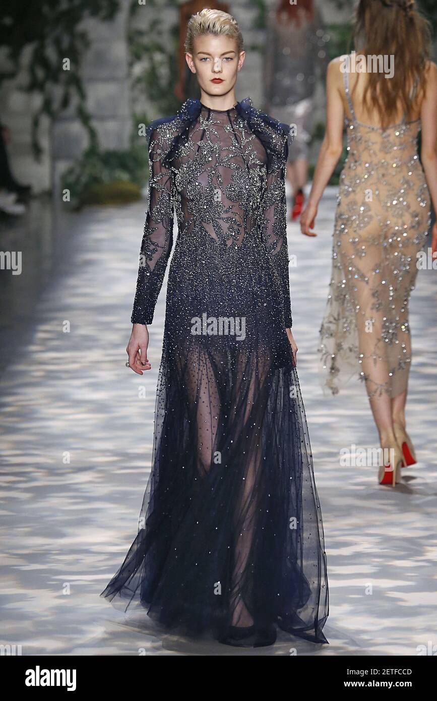 Model walks on the runway during the Jenny Packham Fashion Show at FW17 ...