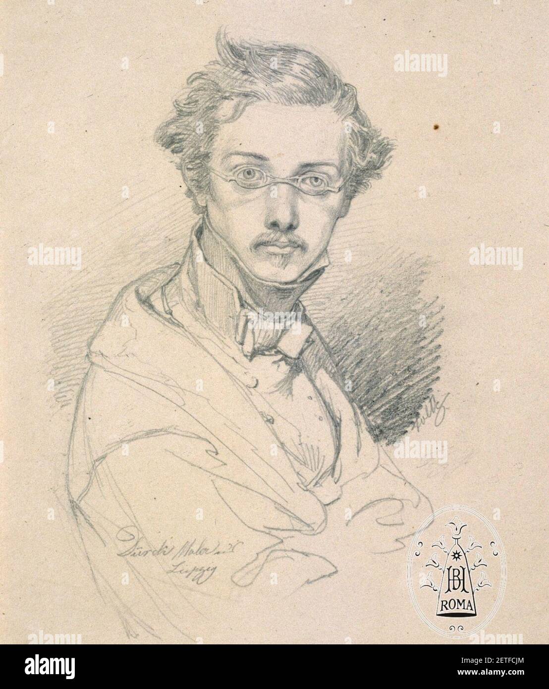 Philipp Foltz - Porträt Friedrich Dürck (ca.1842 Stock Photo - Alamy