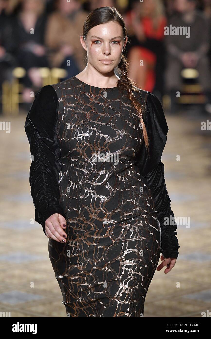 Model Georgia Pratt walks on the runway during the Christian Siriano ...