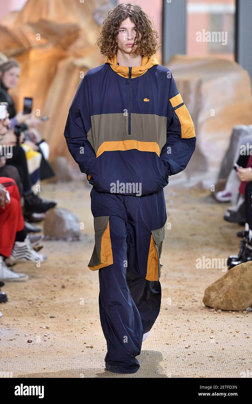 Model Jack Mather walks on the runway during the Lacoste Fashion Show ...