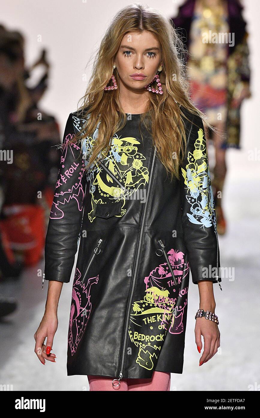Model Stella Maxwell walks on the runway during the Jeremy Scott ...