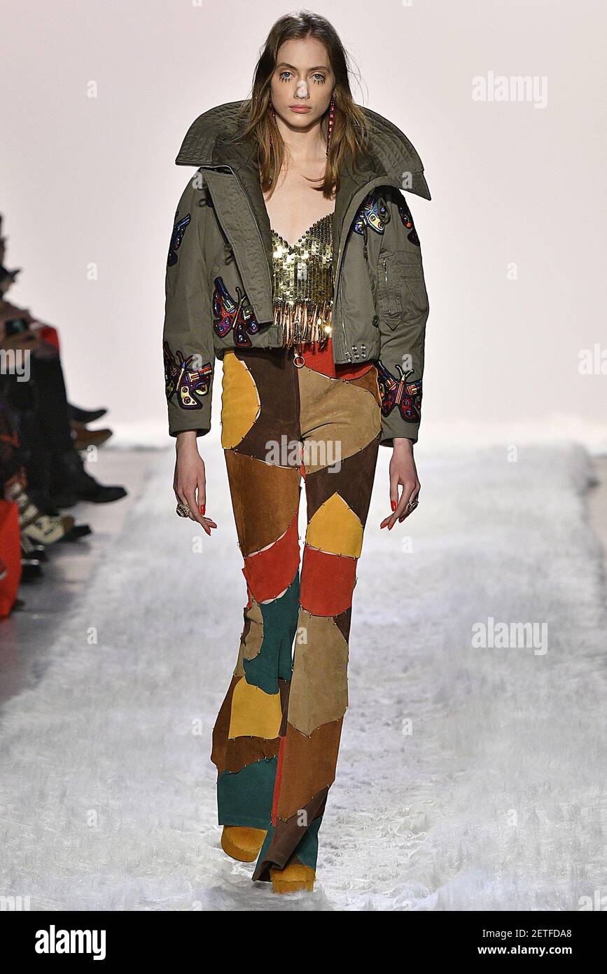 Model Odette Pavlova walks on the runway during the Jeremy Scott ...