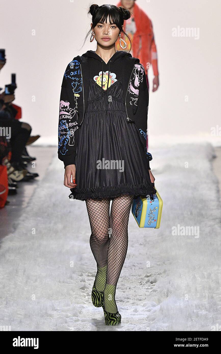 Model Rina Fukushi walks on the runway during the Jeremy Scott Fashion ...