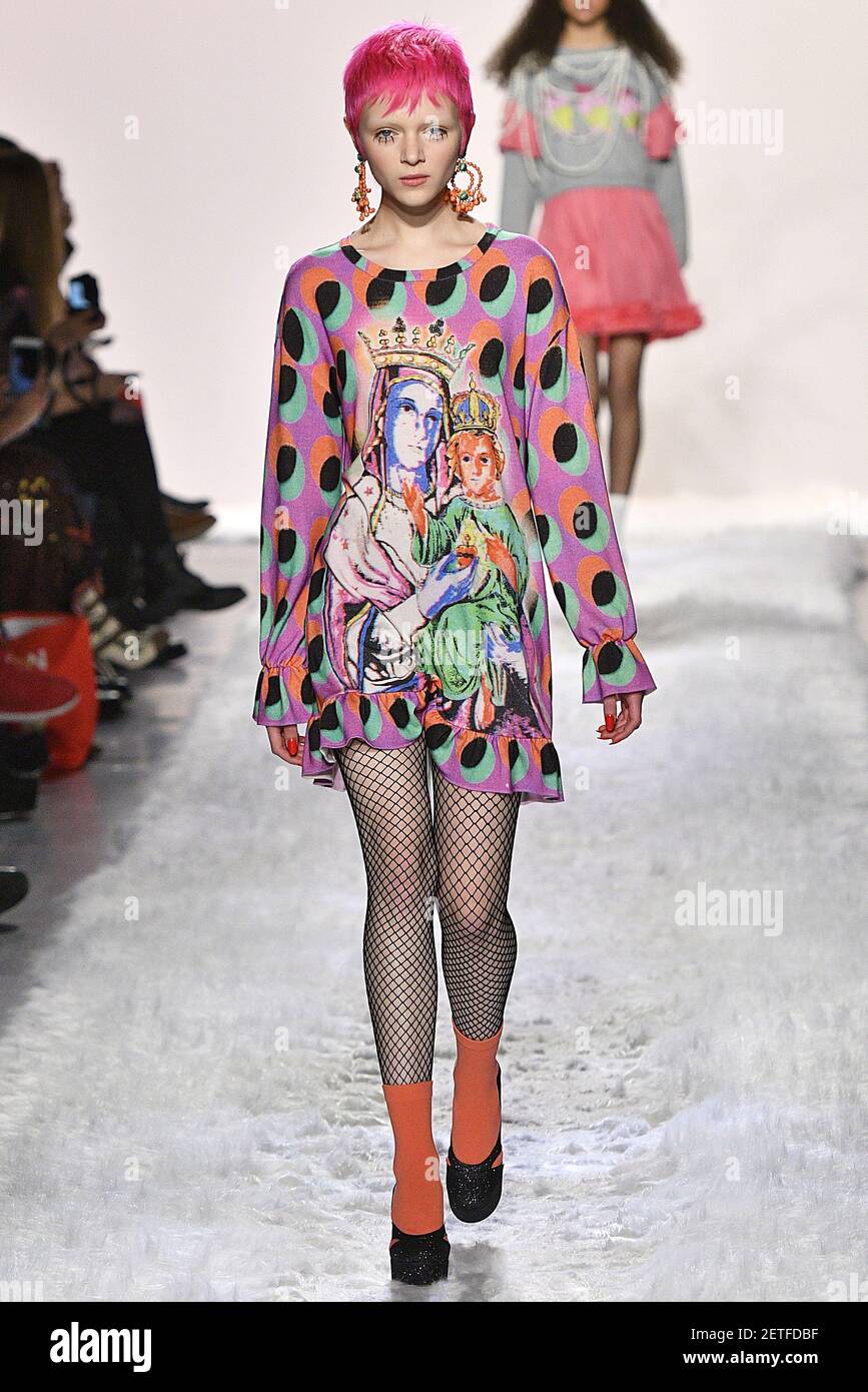 Model Olesya Ivanishcheva walks on the runway during the Jeremy Scott ...