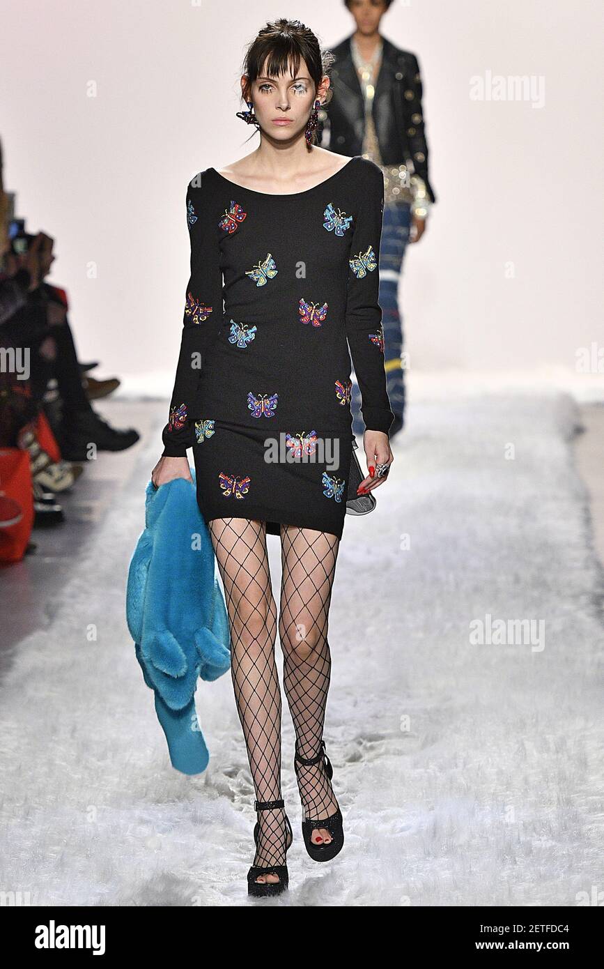 Model Matilda Dods walks on the runway during the Jeremy Scott Fashion ...