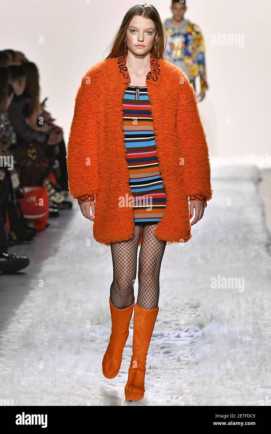 Model Roos Abels walks on the runway during the Jeremy Scott Fashion ...