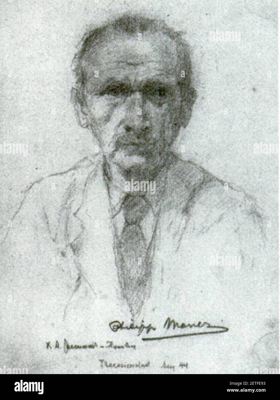 Philipp Manes, Arthur Goldschmidt, Theresienstadt 1944 Stock Photo - Alamy