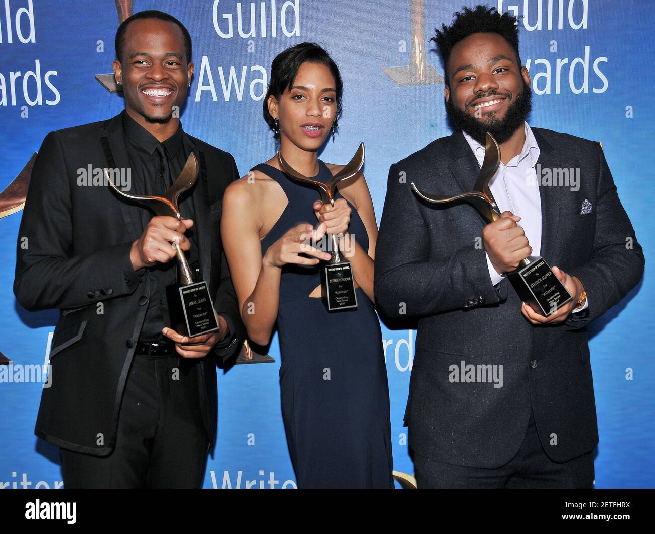 (L-R) Jamal Olori, Stefani Robinson and Stephen Glover wins Outstanding ...