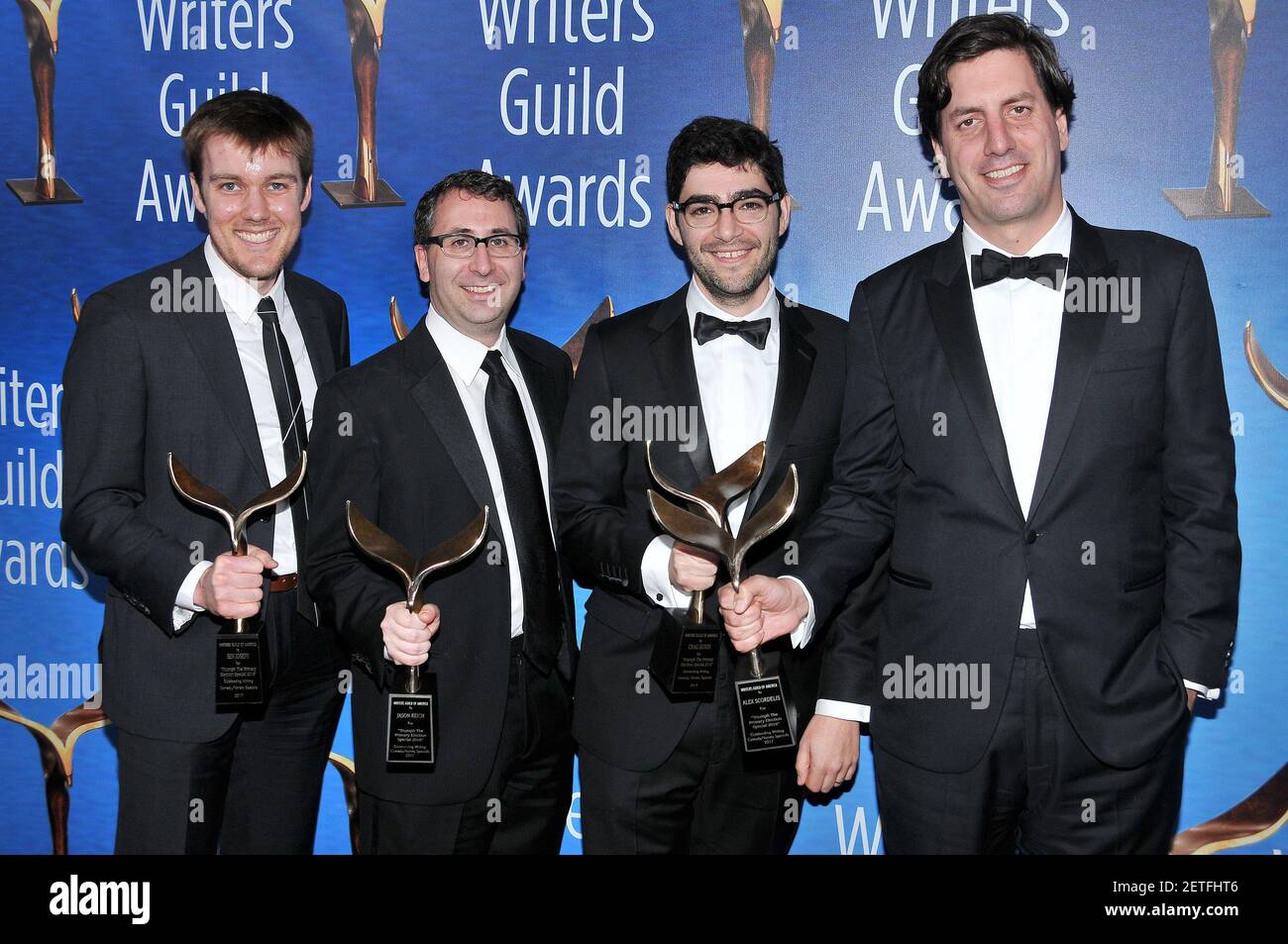 (L-R) Ben Joseph, Jason Reich, Craig Rowin and Alex Scordelis with their awards at the 2017 ...