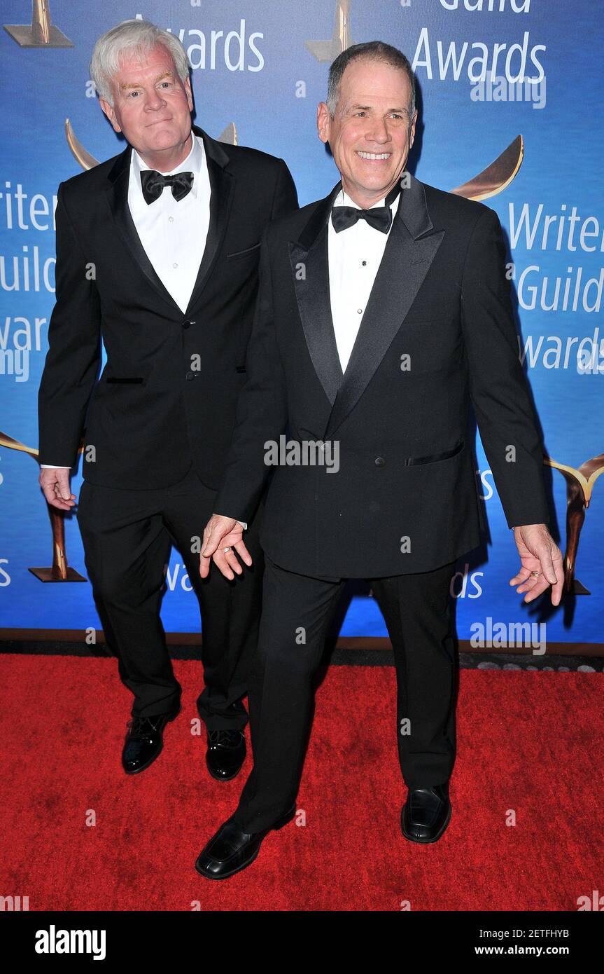 (L-R) David Weddle and Bradley Thompson arrives at the 2017 Writers ...