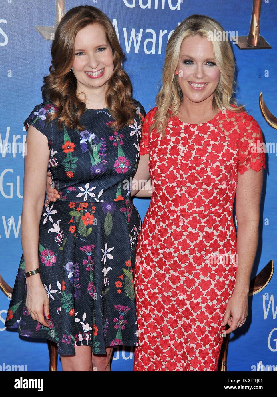 (L-R) Lennon Parham and Jessica St. Clair arrives at the 2017 Writers ...