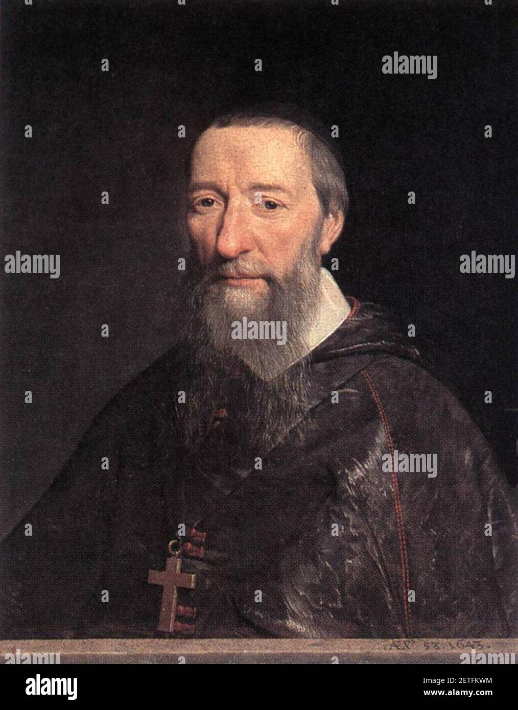 Philippe de Champaigne - Portrait of Bishop Jean-Pierre Camus Stock ...