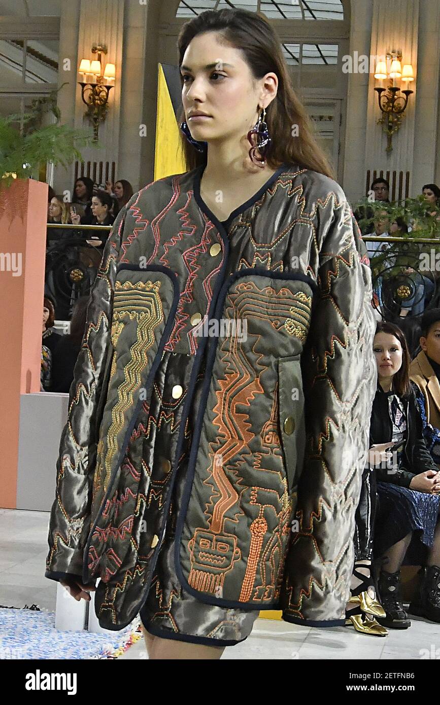 Model Maddie Dawn walks on the runway during the Peter Pilotto Fashion ...