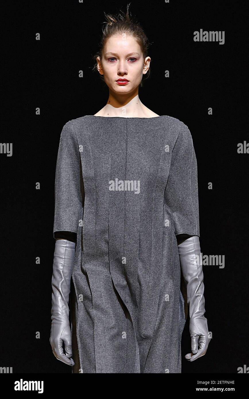 Model Sandra Martens walks on the runway during the Chalayan Fashion ...