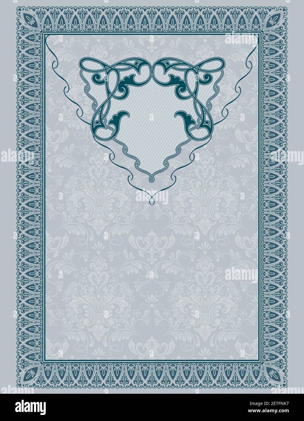 Vintage background with decorative ornamental border and patterns ...