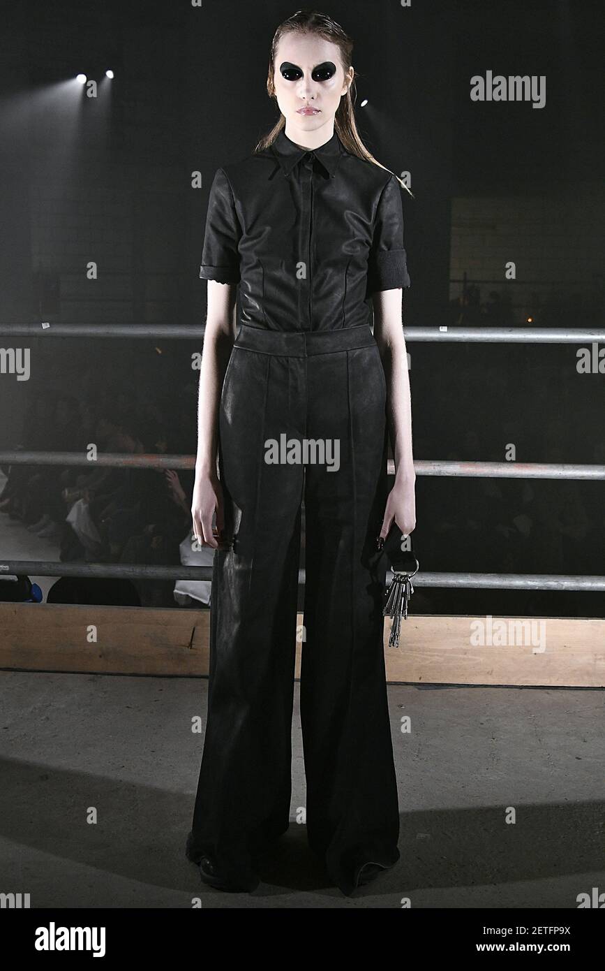 Model Lia Pavlova walks on the runway during the Gareth Pugh Fashion ...