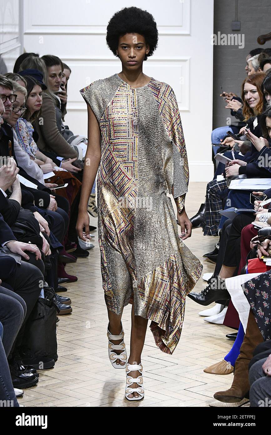 Model Manuela Sanchez walks on the runway during the J.W. Anderson ...