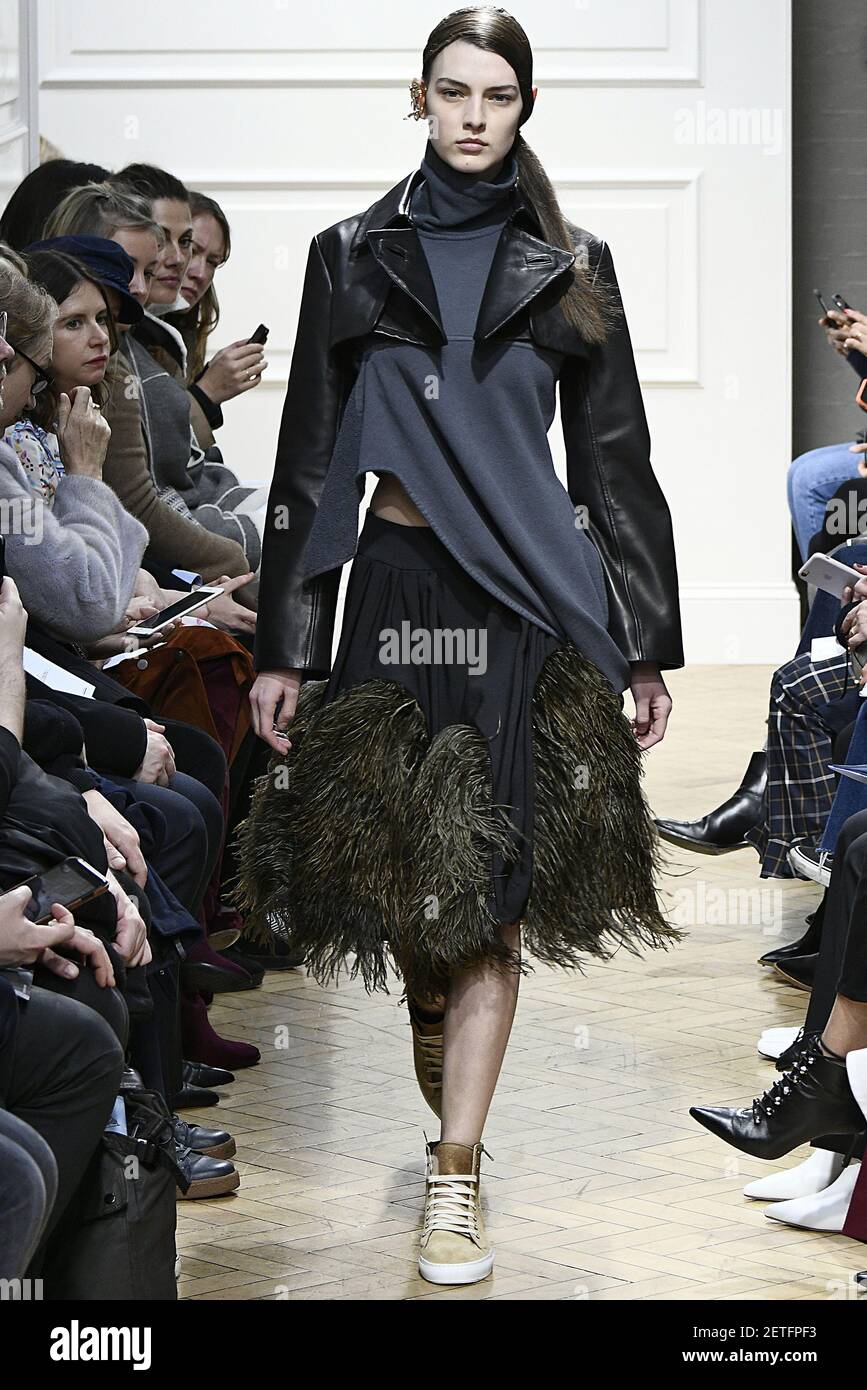 Model Marie Damian walks on the runway during the J.W. Anderson Fashion ...