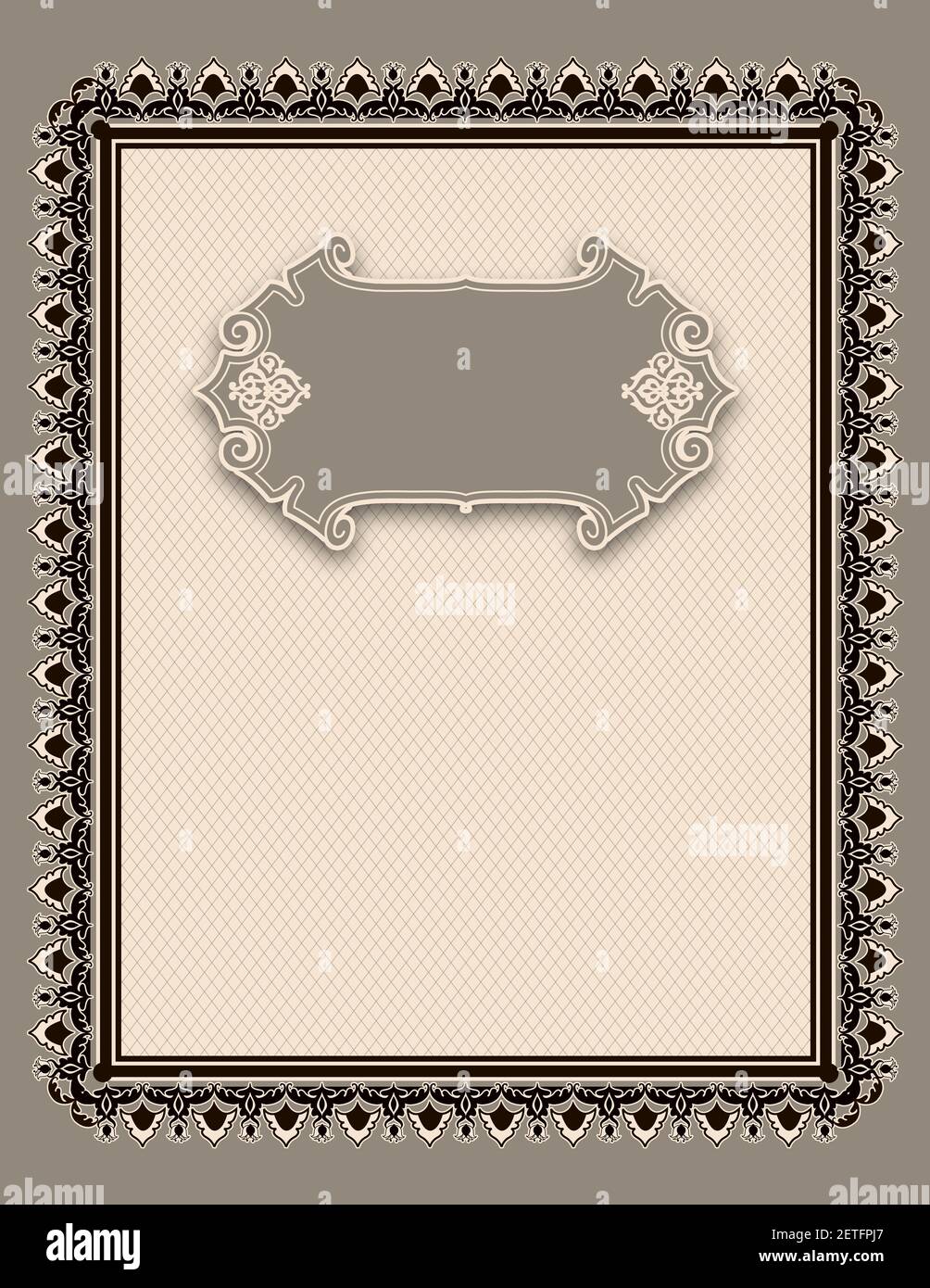 Vintage background with decorative ornamental border and frame. Vintage ...