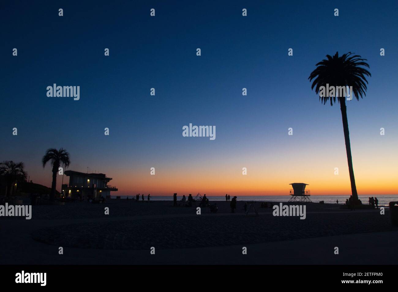 March 1, 2021: The sunset at Moonlight Beach in Encinitas, California ...