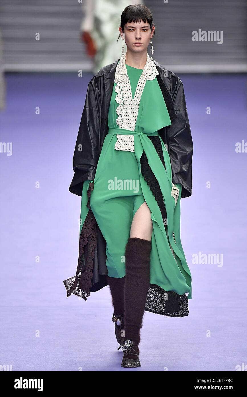 Model Isabella Ridolfi walks on the runway during the Mulberry Fashion ...