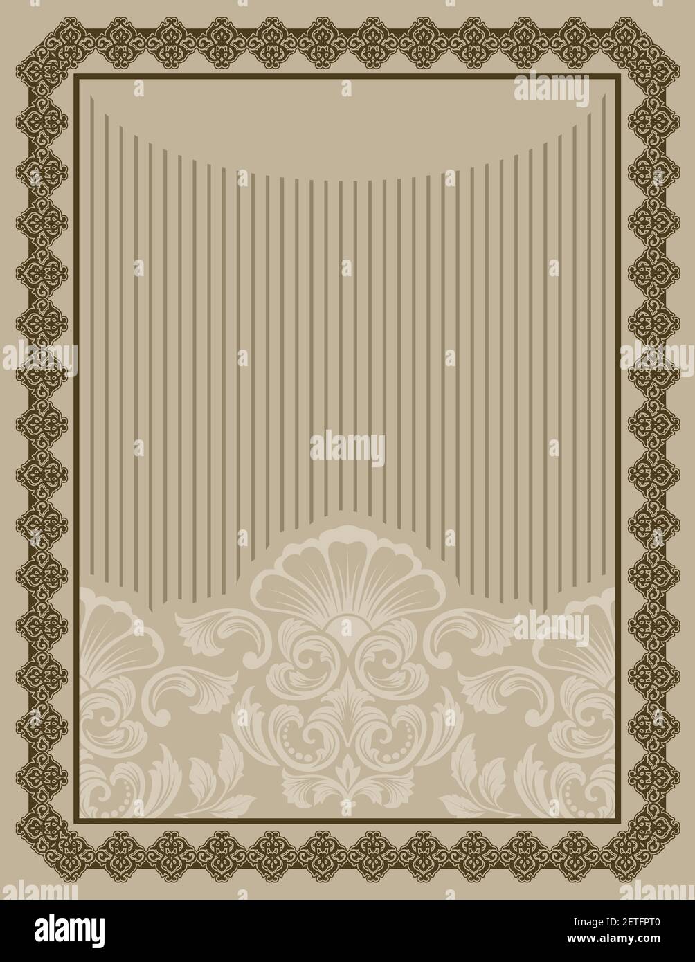 Vintage background with floral patterns and ornamental border. Vintage ...