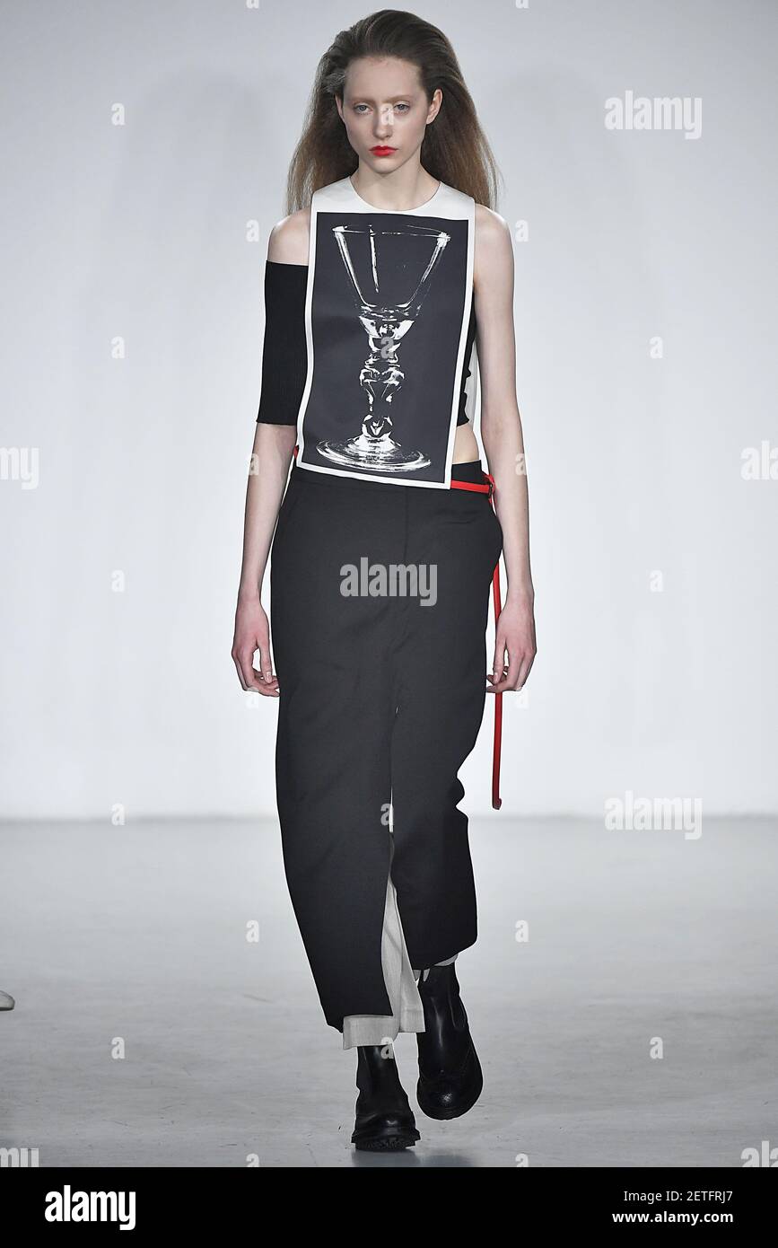 Model Lia Pavlova walks on the runway during the Ports 1961 Fashion ...