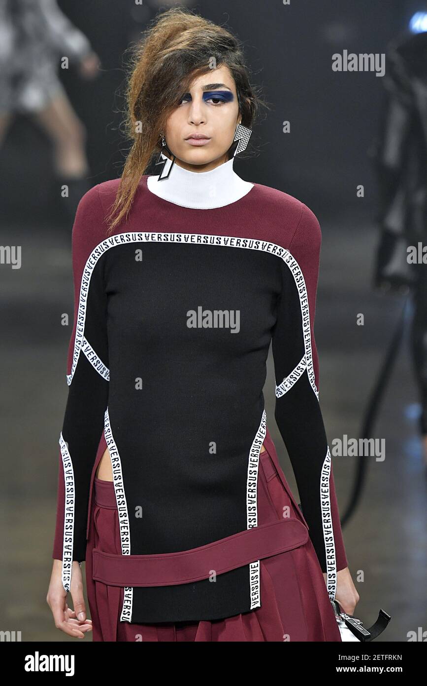 Model Nora Attal walks on the runway during the Versus Versace Fashion ...