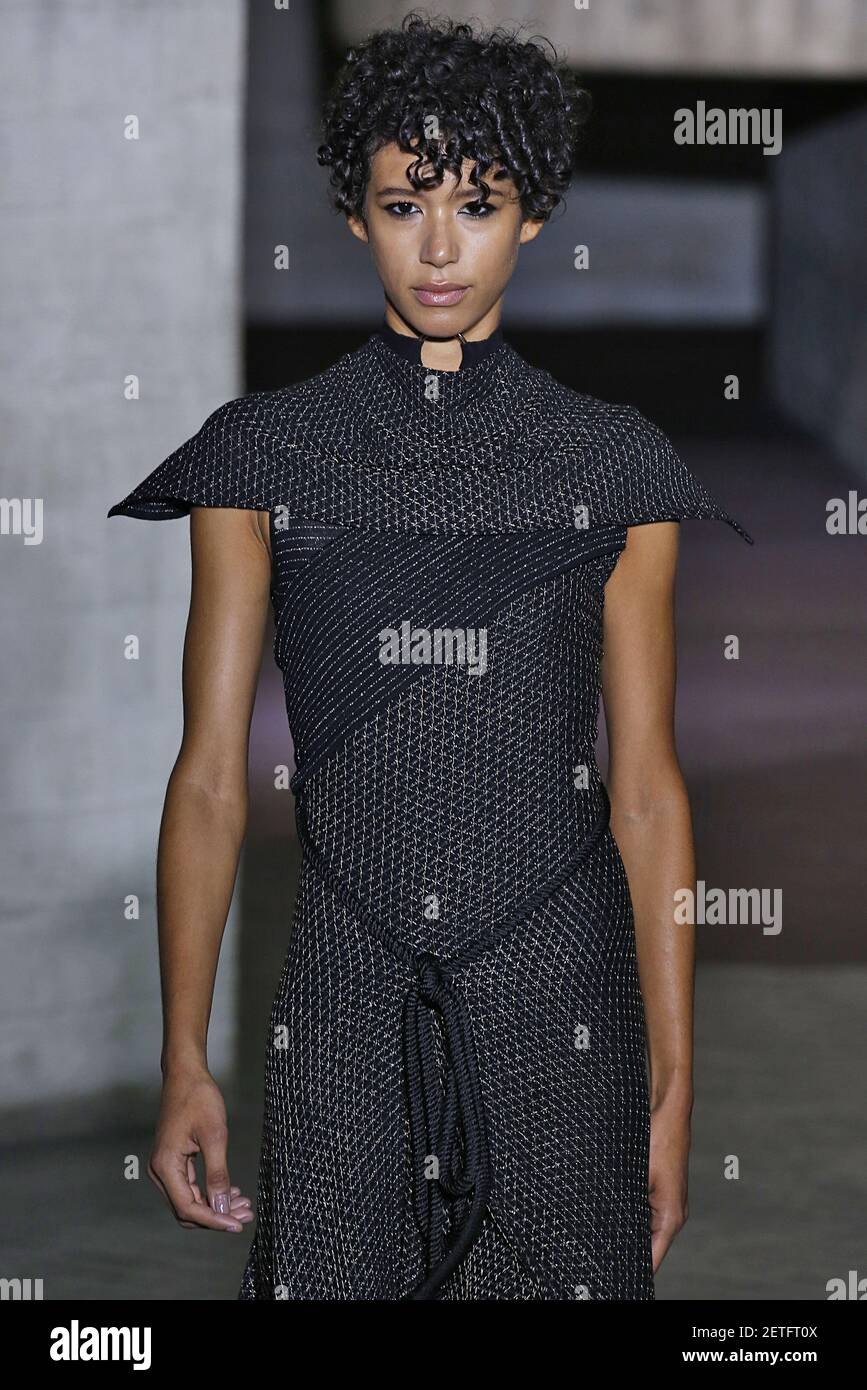 Model Dilone walks on the runway during the Roland Mouret Fashion Show ...