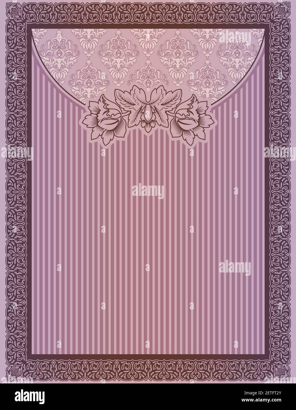 Elegant retro style background with decorative border and patterns ...