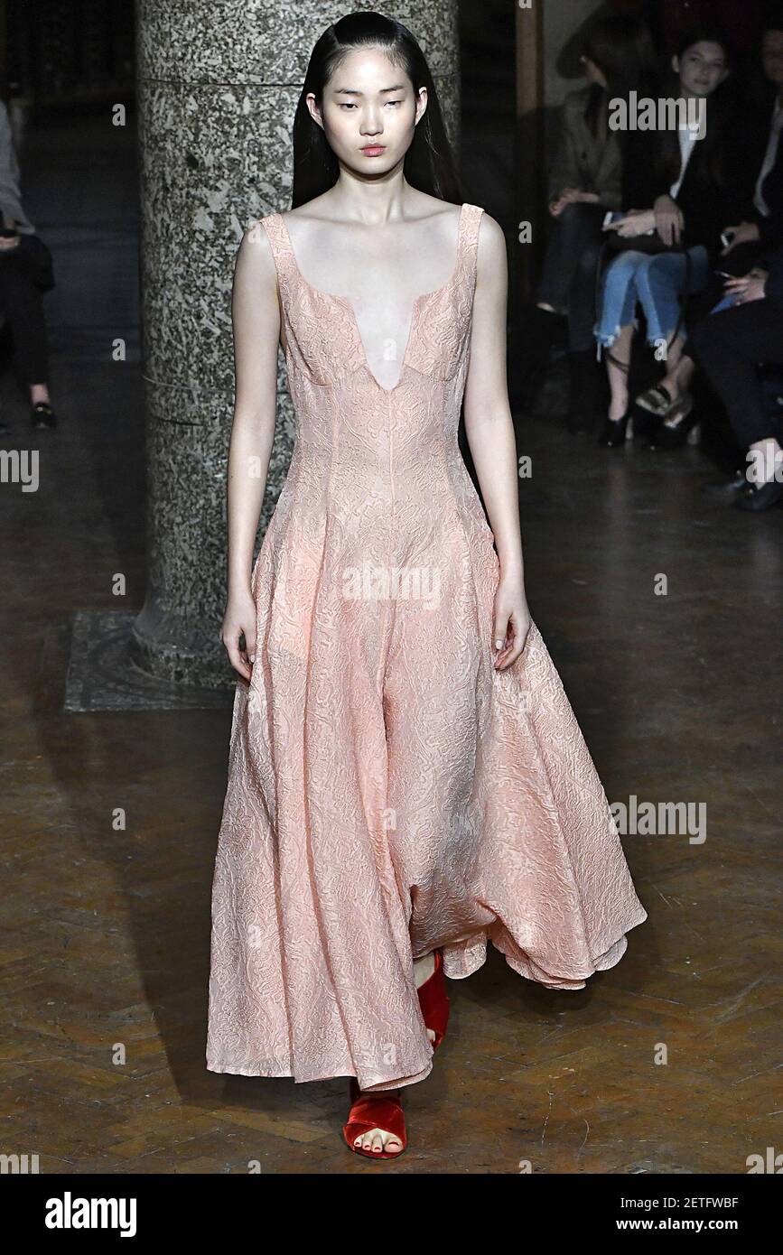 Model Hyun Ji Shin walks on the runway during the Emilia Wickstead ...