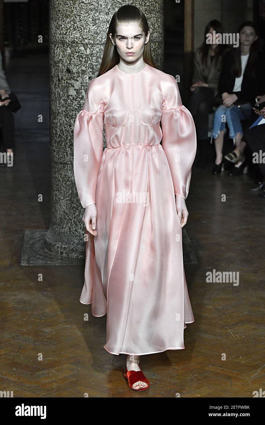 Model Sandra Schmidt walks on the runway during the Emilia Wickstead ...