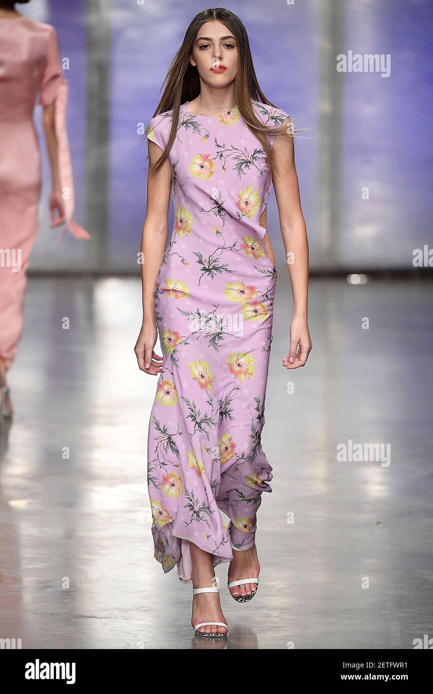 Model Sistine Stallone walks on the runway during the Topshop Unique ...