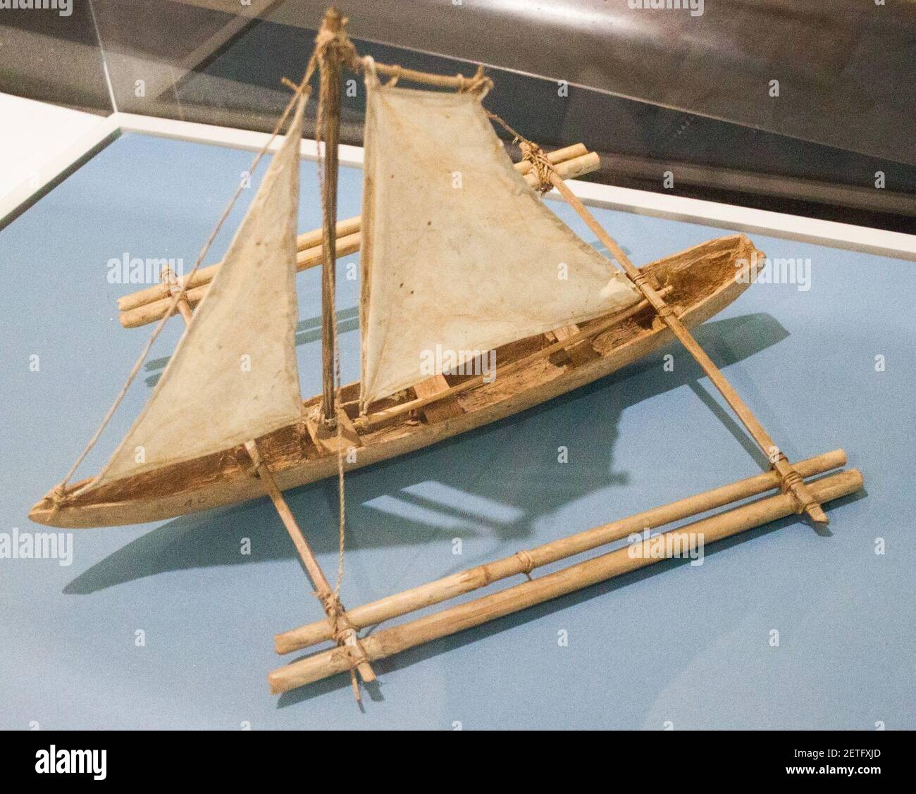 Philippines, sailing boat with outrigger, model Stock Photo - Alamy