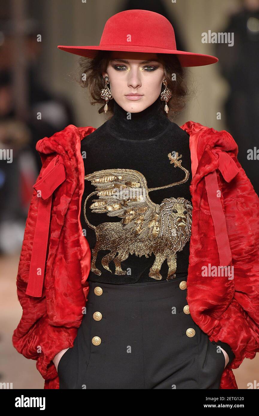Marie Damian walks on the runway during the Alberta Ferretti Fashion ...