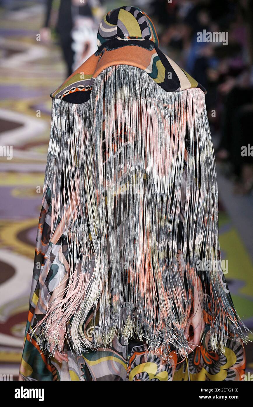 Model walks the runway at the Emilio Pucci show during Milan Fashion ...