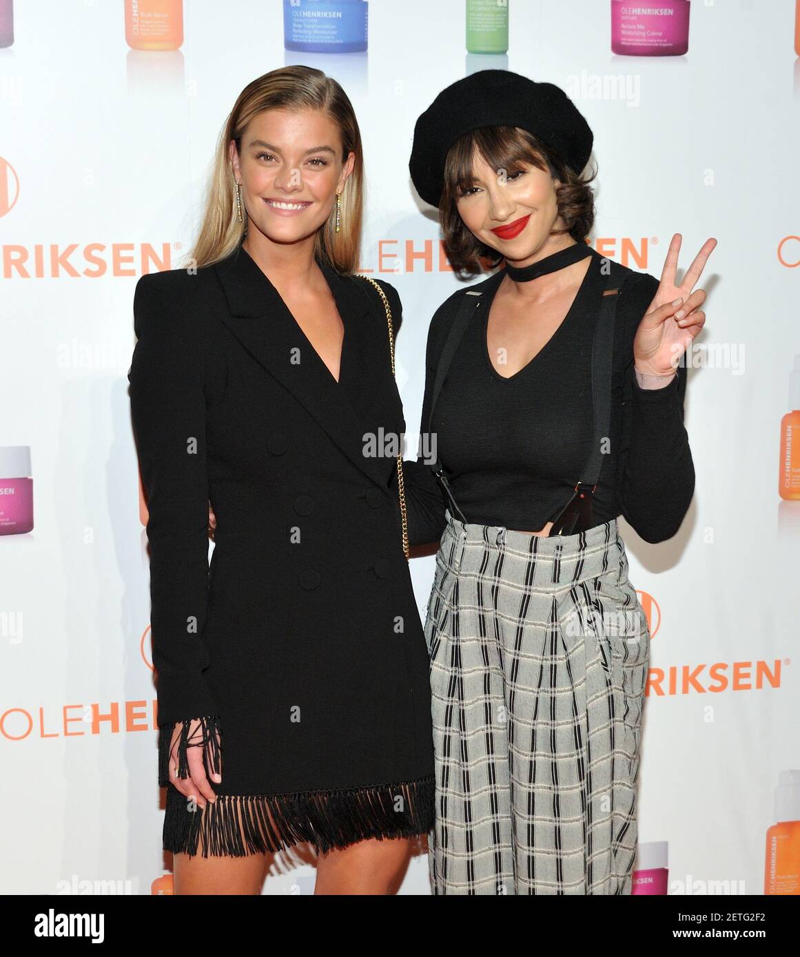 L-R: SI model Nina Agdal and actress Jackie Cruz attend the celebration ...