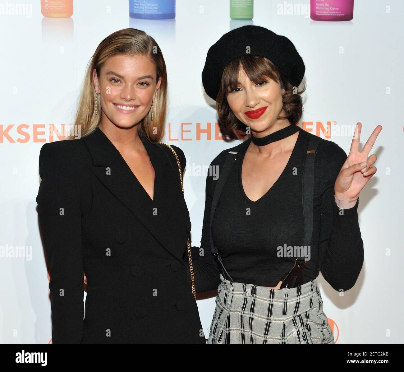 L-R: SI model Nina Agdal and actress Jackie Cruz attend the celebration ...
