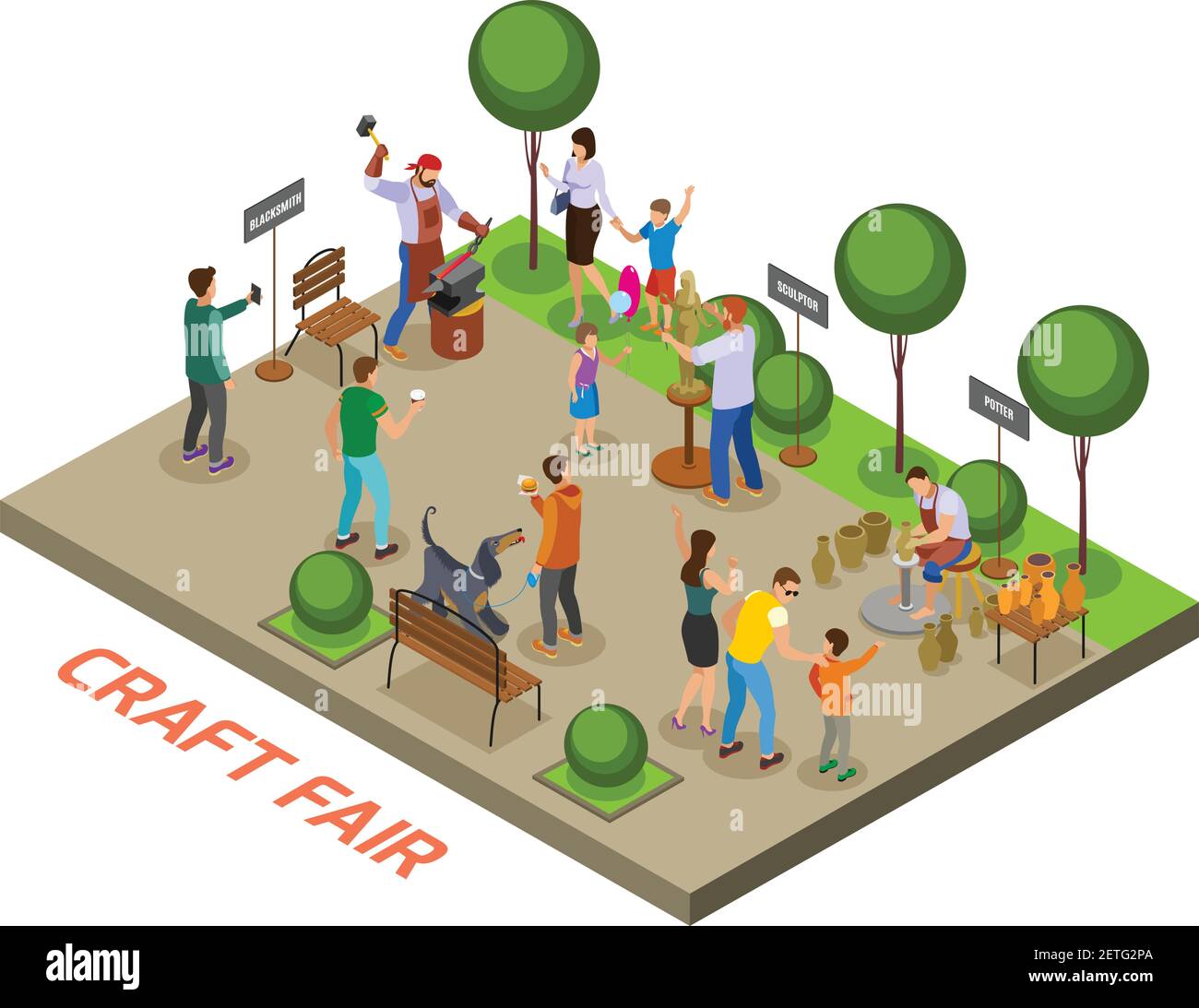 Craftsman Isometric Composition Stock Vector Image & Art - Alamy