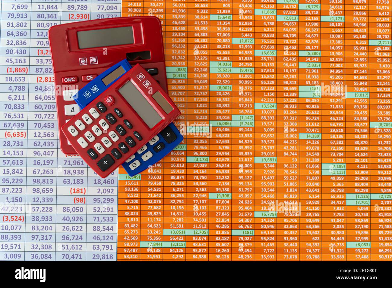 Collection of Calculators on a spreadsheet background - Financial ...
