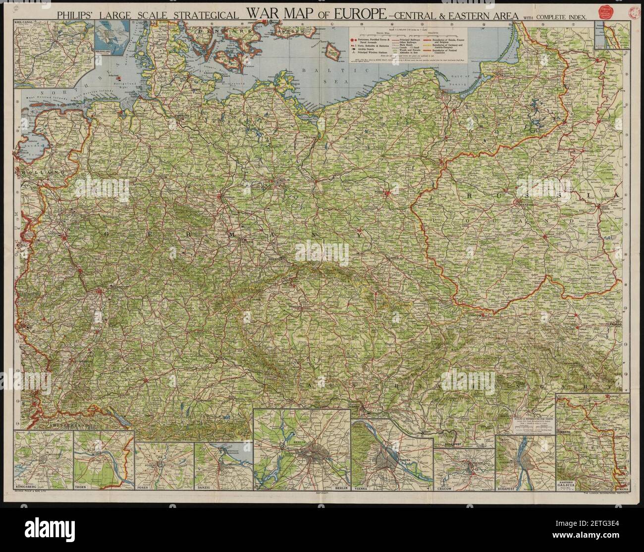 Philips' large scale strategical war map of Europe (5008307 Stock Photo ...