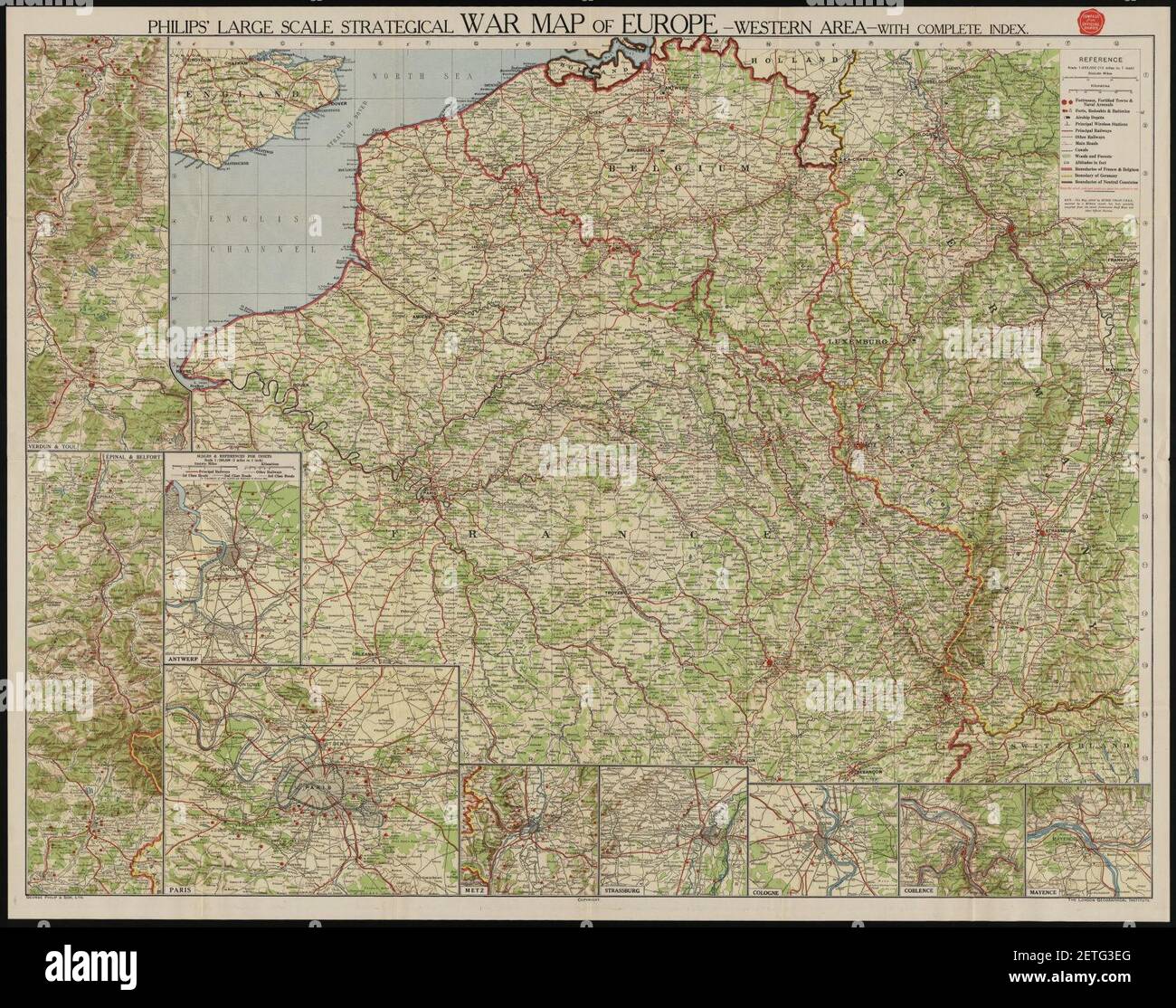 Philips' large scale strategical war map of Europe (5008393 Stock Photo ...