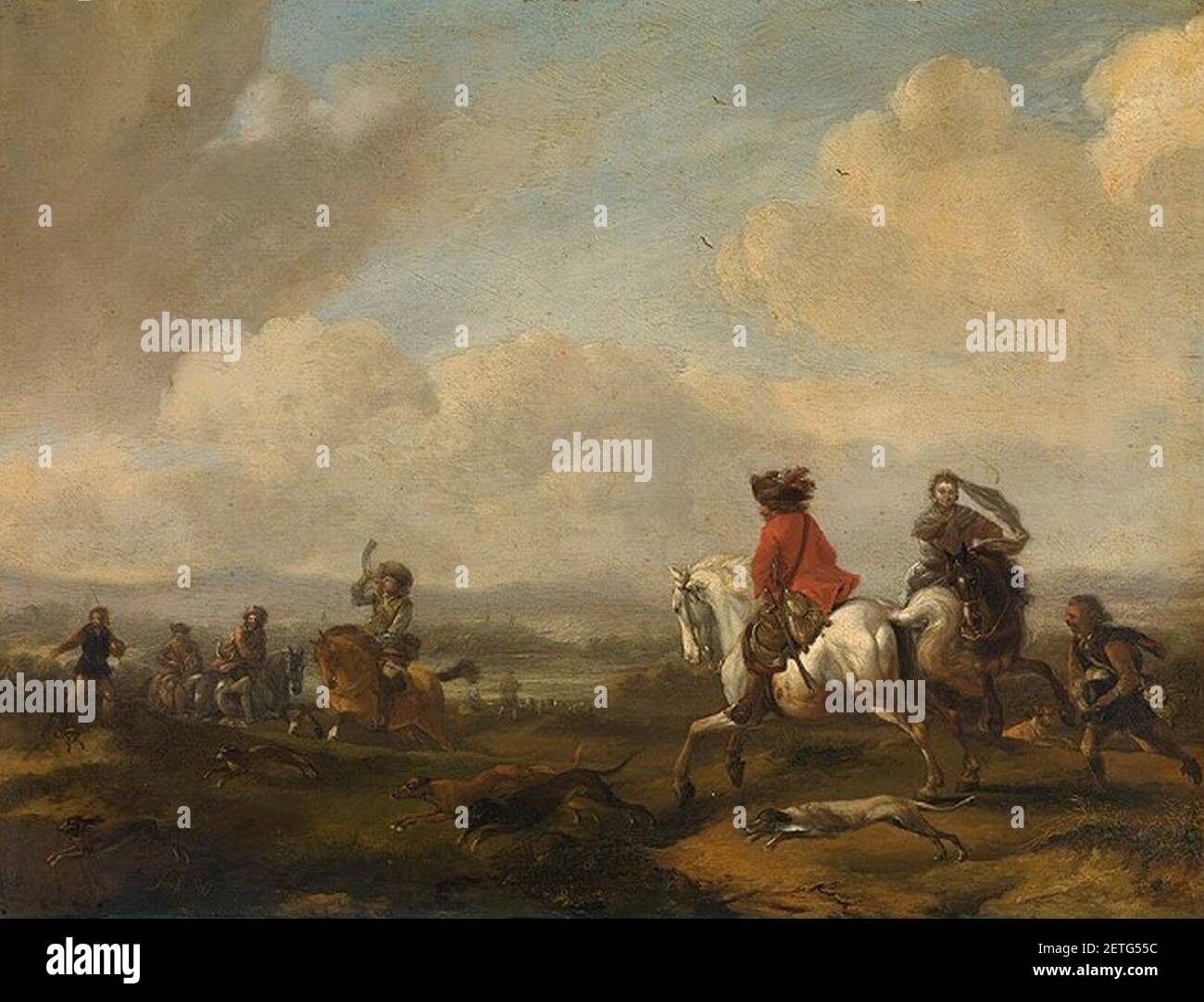 Philips Wouwerman - The Hare Hunt Stock Photo - Alamy