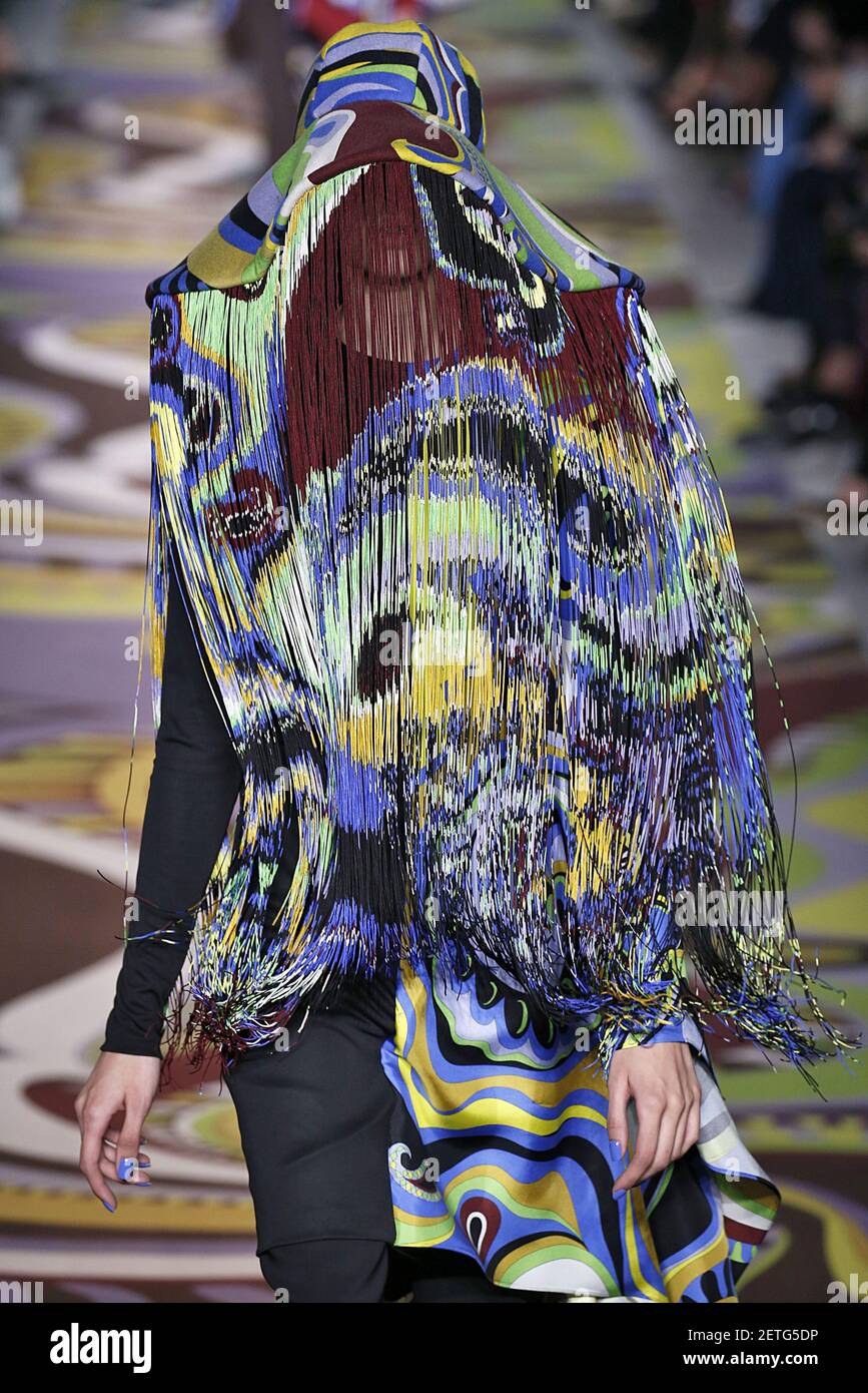 A model walks the runway at the Emilio Pucci show during Milan Fashion ...